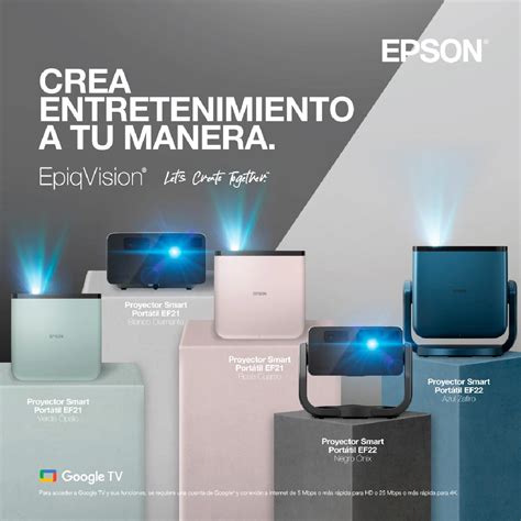 Proyector Epson Full Hd Smart PortÁtil Epiqvision Ef22 1000 LÚmenes Blanco Color