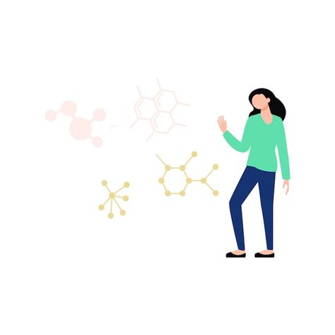 Premium Vector Girl Showing Different Molecules