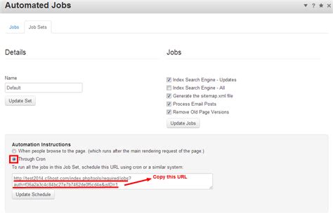 how to set up cron job for concrete5