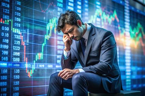 A Man Sits In Front Of A Graph That Says Financial Graphs Premium Ai Generated Image