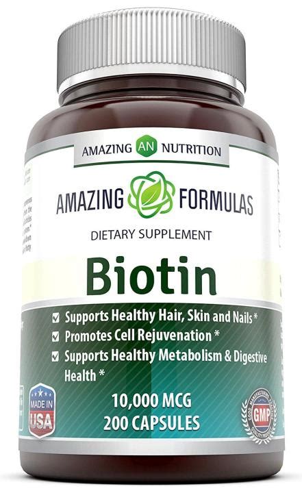 Amazing Nutrition Biotin 10000 Mcg Dietary Supplement 200 Capsules