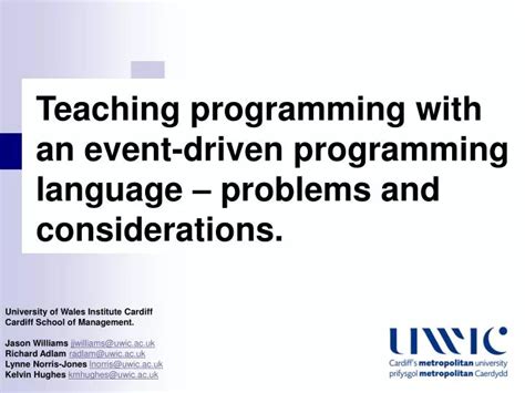 Ppt Teaching Programming With An Event Driven Programming Language Problems And