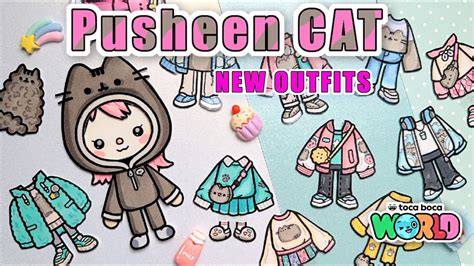 Toca Boca Pusheen New Outfits Tocaboca Pusheen Paperdiy Youtube