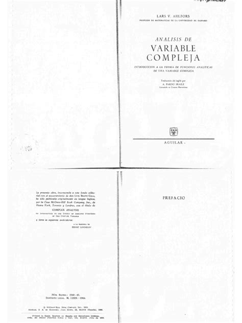 Análisis De Variable Compleja Pdf