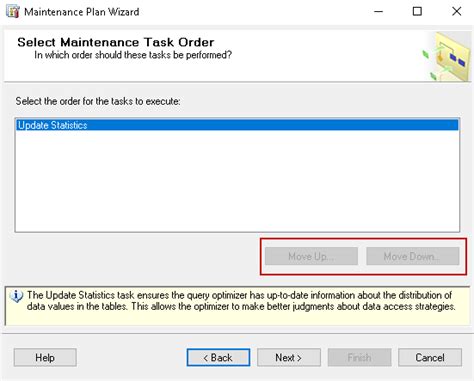 Sql Server Update Statistics Using Database Maintenance Plans
