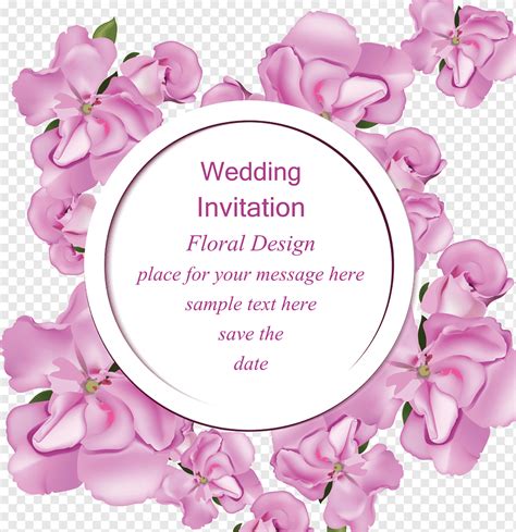 цветочное свадебное приглашение круглая рамка Png Pngwing