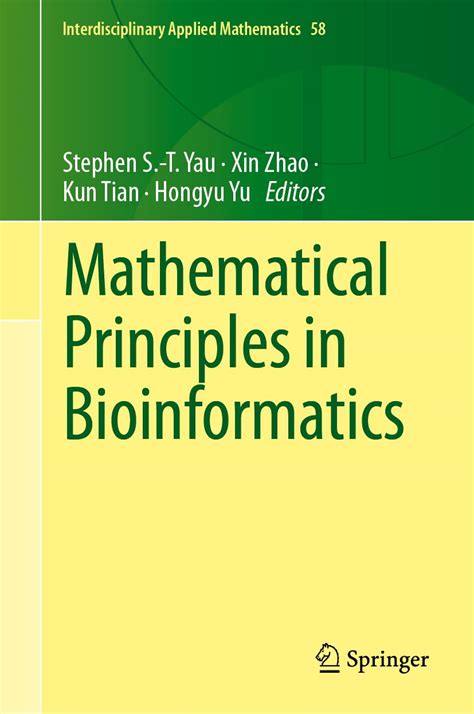 Buy Mathematical Principles In Bioinformatics 58 Interdisciplinary Applied Mathematics Book