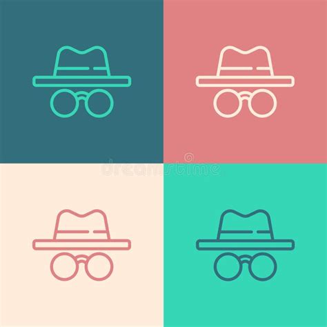 Pop Art Line Incognito Mode Icon Isolated On Color Background Vector Stock Vector