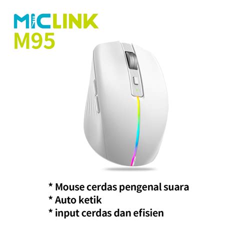 Jual Miclink M95 Mouse Ai Rechargeable Type C Dengan Receiver Usb Pc Laptop Wireless Bluetooth