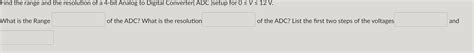 Solved Find The Range And The Resolution Of A 4 Bit Analog