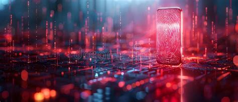 Futuristic Fingerprint Tech For Secure Mobile Finance Concept Biometric Authentication Mobile