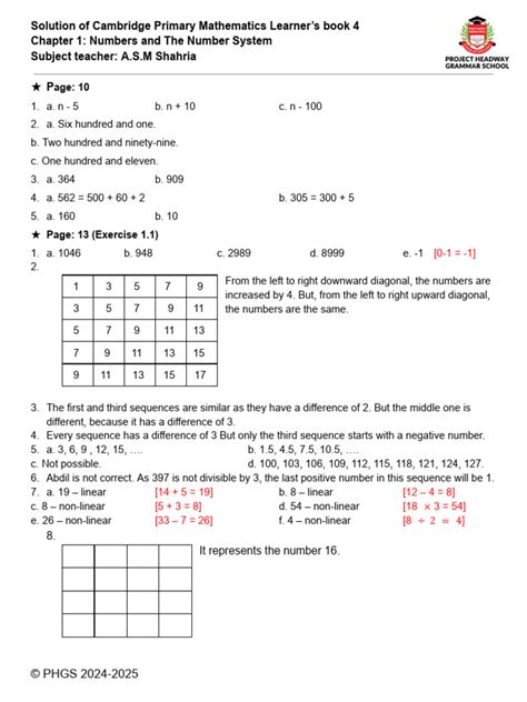 Lb Chapter 1 Numbers And The Number System 1 Pdf Nonlinear System Mathematics