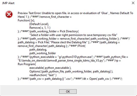 When A Jsl Code Block Crashes Is It Possible To Post A Dialog Box With A Simpl Jmp User