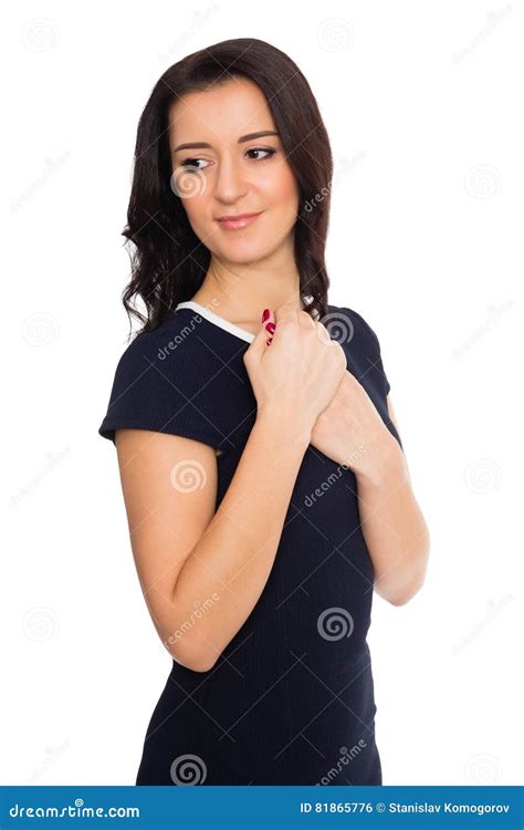 Jeune Femme Douce Avec Les Cheveux Noirs Photo Stock Image Du Dame Gens