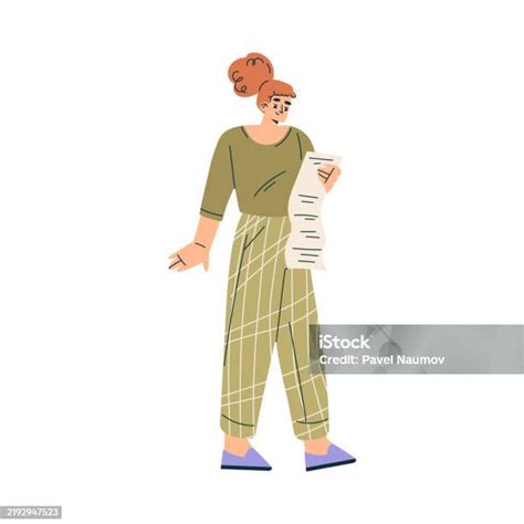 젊은 여자 회사원 와 서 있는 와 문서 벡터 일러스트 레이 션 개념에 대한 스톡 벡터 아트 및 기타 이미지 개념 경영자 공연 Istock