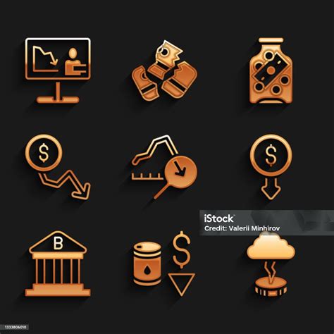 Set Global Economic Crisis Drop In Crude Oil Price Storm Dollar Rate
