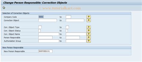 REITTCRP SAP Tcode Change Pers Resp Correction Obj Transaction Code