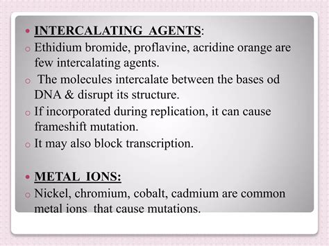 Mutagens Types Of Mutations PPTX