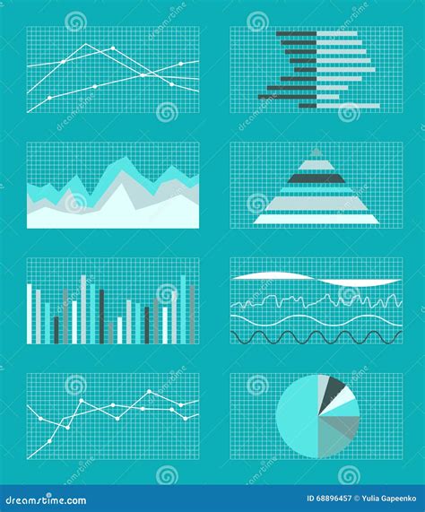 Set Of Graphs And Charts Data Statistic Informative Stock Vector Illustration Of Abstract