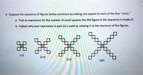 Solved Suppose The Sequence Of Figures Below Continues By Adding One