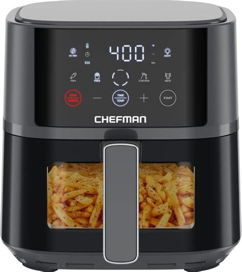Chefman Turbofry® Touch 4 Qt Windowed Air Fryer W Hi Fry Button Grey