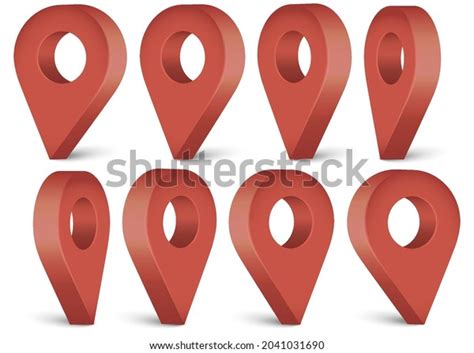 Red Realistic Map Pointer Location Symbols Stock Vector Royalty Free 2041031690 Shutterstock