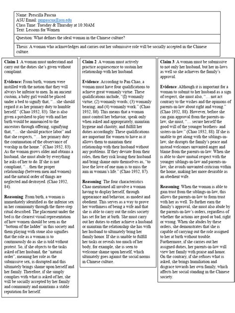 Lessons For Women Argument Map Pdf Bhagavad Gita