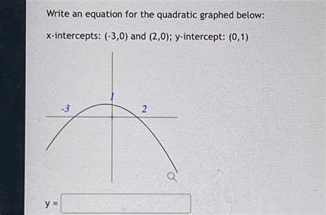 Write An Equation For The Quadratic Graphed Below