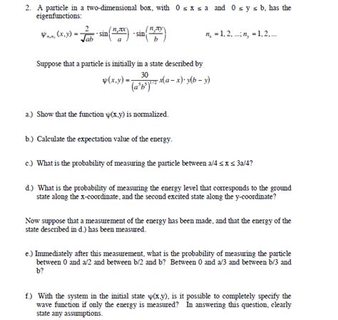 Solved A Particle In A Two Dimensional Box With S S A Chegg Com