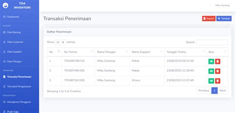 Pengembangan Aplikasi Sistem Inventory Berbasis Web Pada