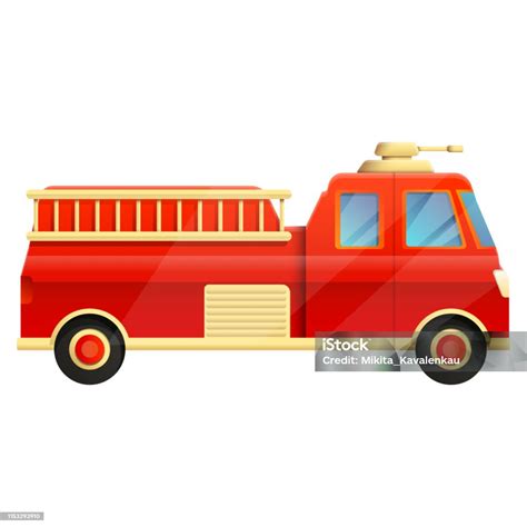 소방차 만화 아이콘 벡터 일러스트 레이 션 건설 기계류에 대한 스톡 벡터 아트 및 기타 이미지 건설 기계류 건설 산업