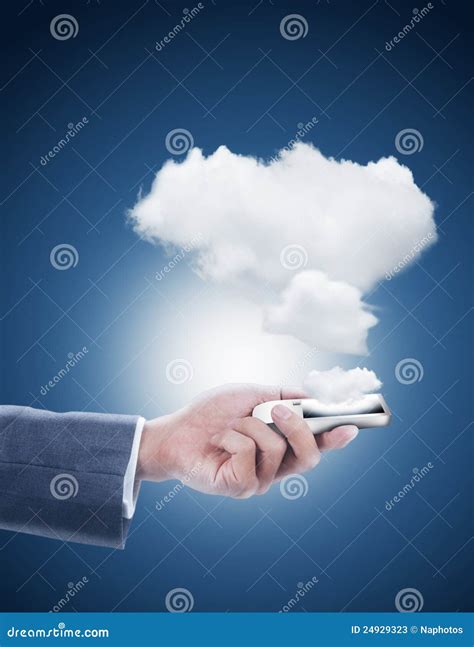 Mobile Phone With Cloud Computing Stock Image Image Of Display Electronic 24929323