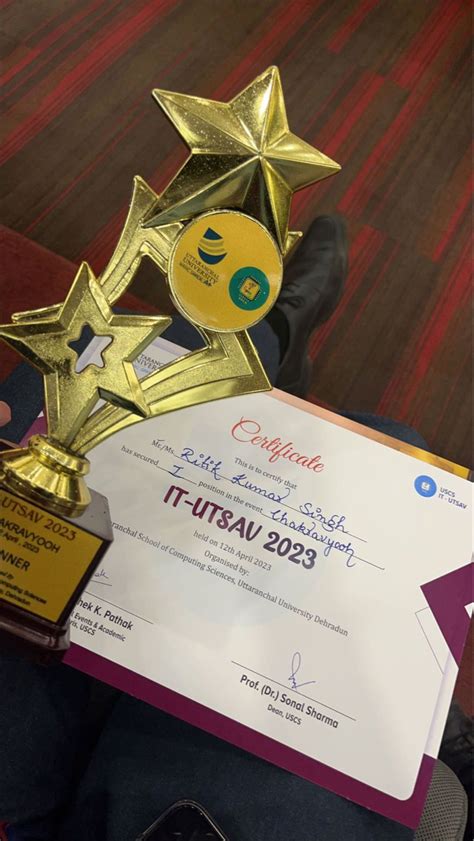 Throwback July2023 Itfestwinners Ritik Kumar Singh