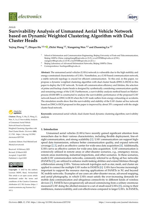 pdf survivability analysis of unmanned aerial vehicle network based