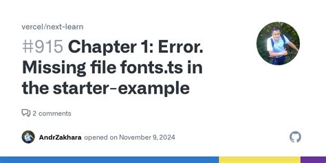 Chapter 1 Error Missing File Fontsts In The Starter Example · Issue