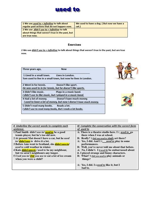 Exersice We Use Used To Pdf
