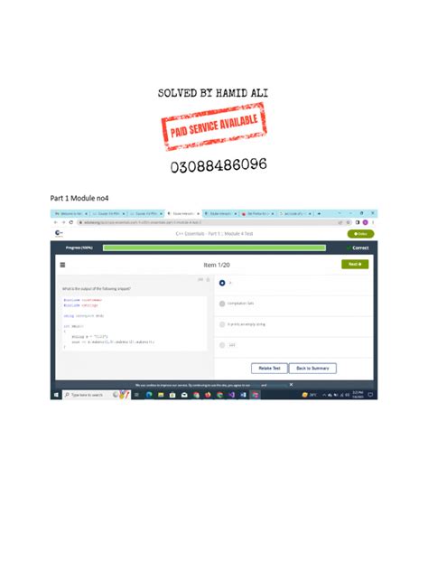 Cppe1 Part 1 Module 4 Test Pdf