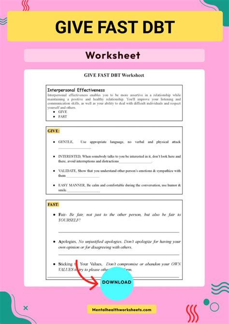Fast Dbt Skill Worksheet SkillsWorksheets