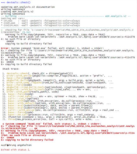 R Devtoolscheck System Command Rcmdexe Failed Exit Stauts1