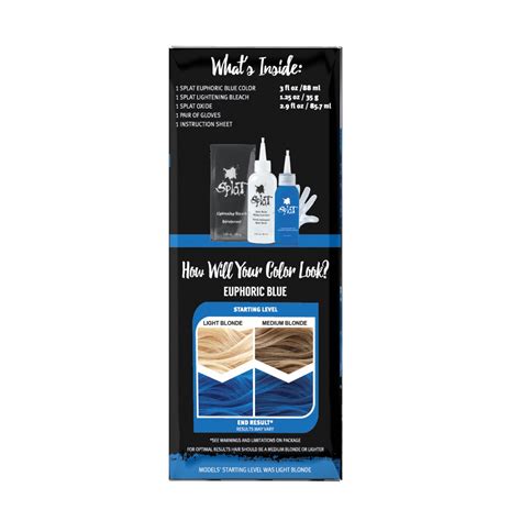 Euphoric Blue Loud Blue Semi Permanent Hair Dye Kit Splat Hair Color