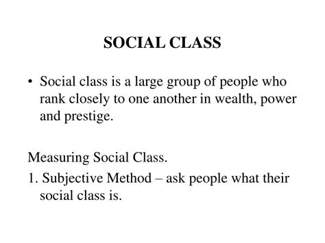 Ppt Social Class And Poverty In The United States Powerpoint
