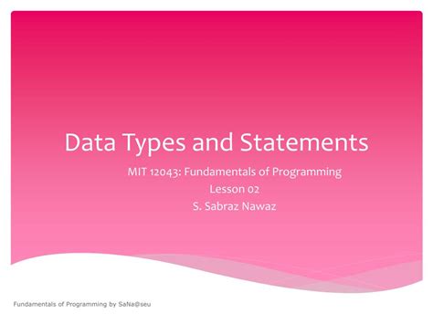 Ppt Data Types And Statements Powerpoint Presentation Free Download