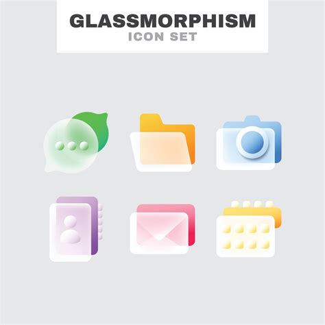 Glassmorphism Icon Set 3323390 Vector Art At Vecteezy
