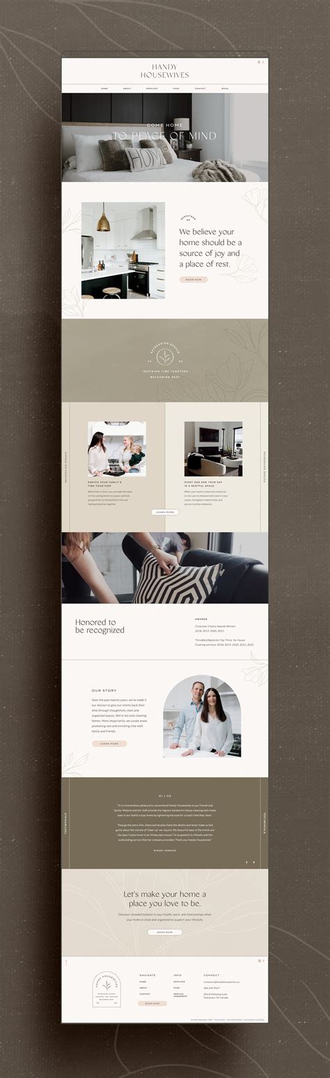 Simple Clean Website Design For A Cleaning Business Handy Housewives Feminine Website Design