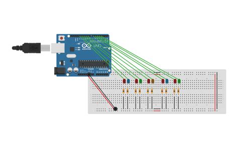 Circuit Design 10 Leds Tinkercad