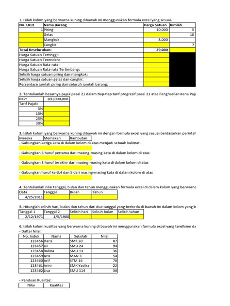 Test Excel Finance Pdf