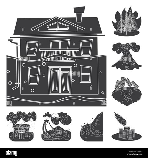 Vector Illustration Of Calamity And Crash Symbol Set Of Calamity And