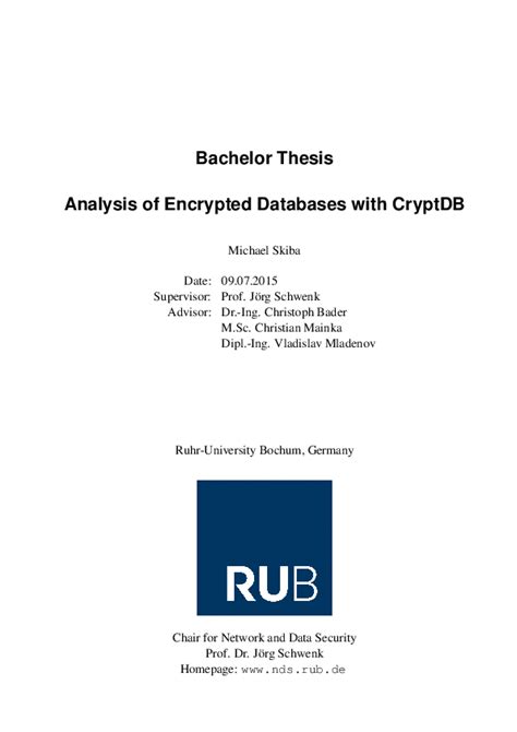 Pdf Analysis Of Encrypted Databases With Cryptdb