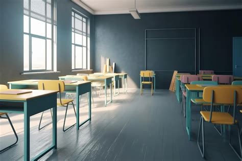 Premium Photo Empty Classroom Back To School Concept Generative Ai