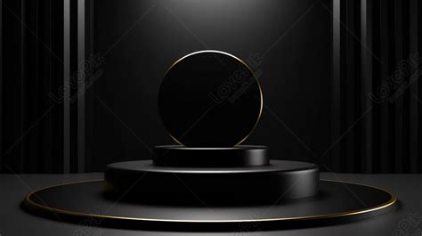 스튜디오 무대 배경의 제품 디스플레이를 위한 매끄러운 검정 연단 3d 렌더링 연단 배경 사진관 배경 무대 3d 배경 이미지 Hd 연단 사진관 무대 3d 배경 사진